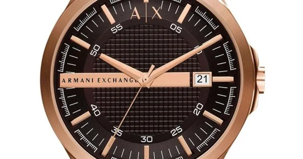 AX2449 AX Armani Exchange Men's Three-Hand Date Rose Gold-Tone ...