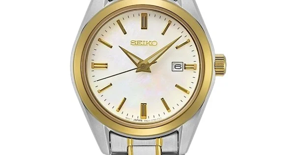 SUR636P Seiko Ladies Quartz Watch – Gold-Tone Detail & Sapphire Glass ...